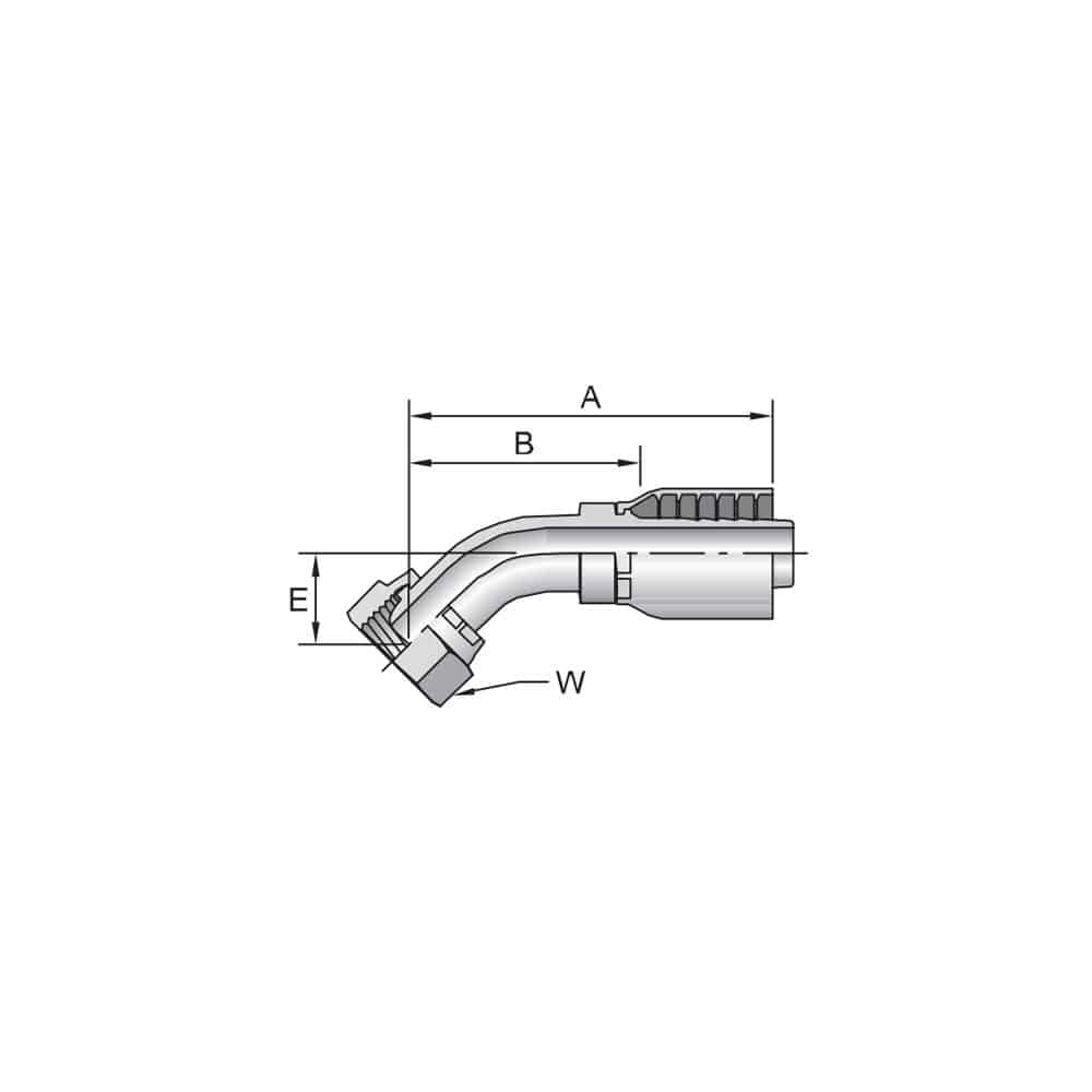 2K443 Female Metric 45° Elbow Hydraulic Fitting | Gemco