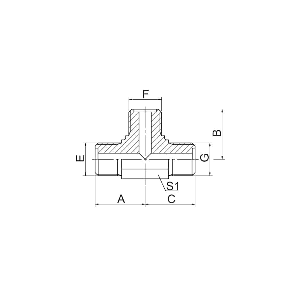 AE-36 Metric Male O-Ring Tee Hydraulic Fittings | Gemco