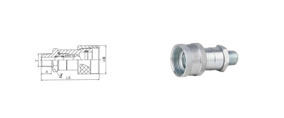 KZE-B Thread Locked Type Hydraulic Quick Coupling | Gemco